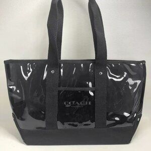 Coach | Bags | Coach Fragrance Clear Black Cosmetics Large Tote Bag ...